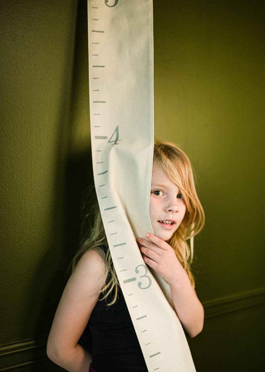 Canvas Growth Chart Ruler Fabric Natural Color Family Childrens Height ...