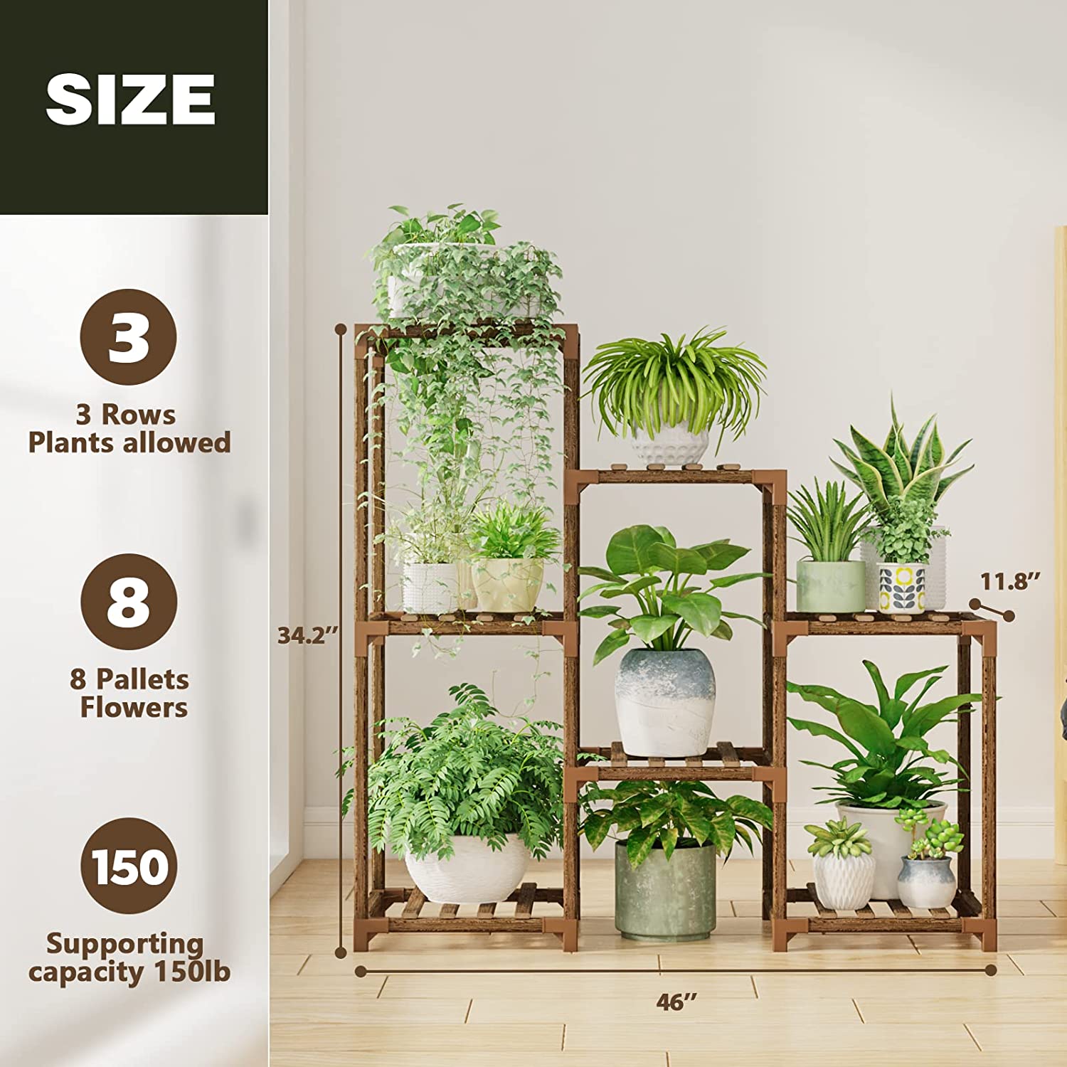 Bamworld Plant Stand Indoor Plant Stands Wood Outdoor Tiered Plant ...