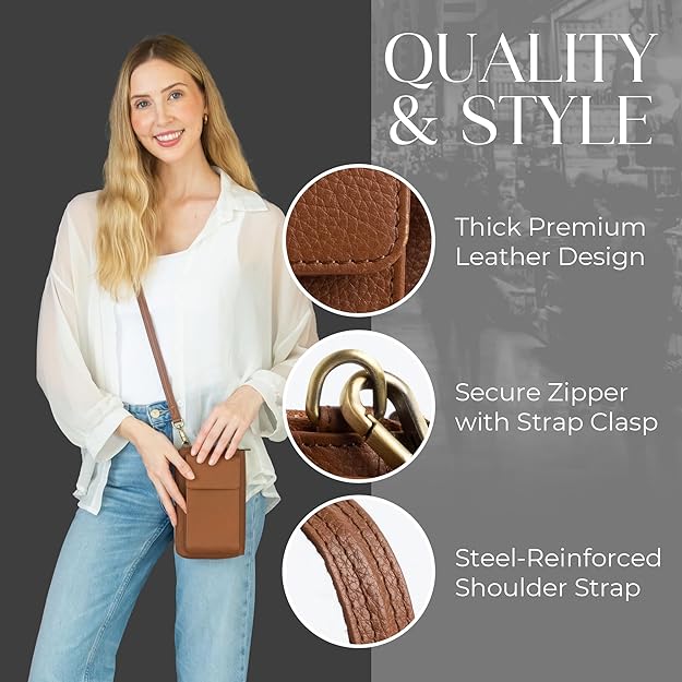 BULL GUARD Crossbody Leather Wallet Phone Purse, Anti Theft and RFID ...